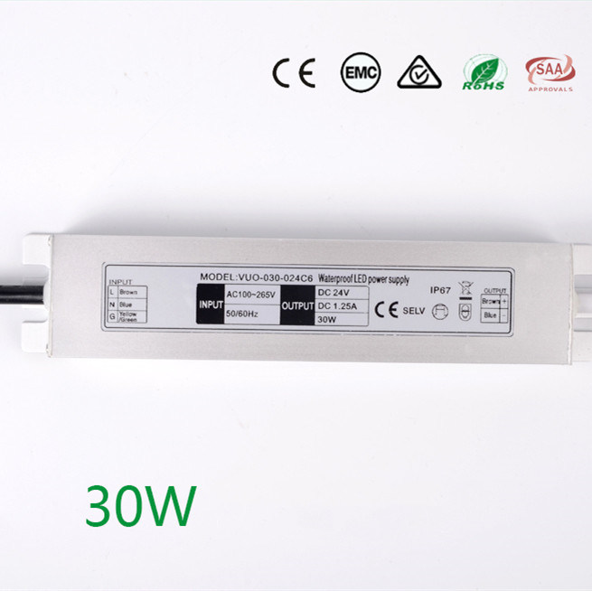 Slimline Ultralight LED Driver AC DC , Anticorrosive 24V 30W Power Supply